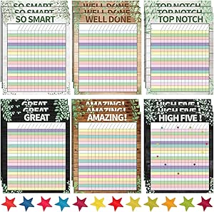 Ctosree 18 Pack Incentive Chart Reward Chart Multi Color Laminated Dry ...