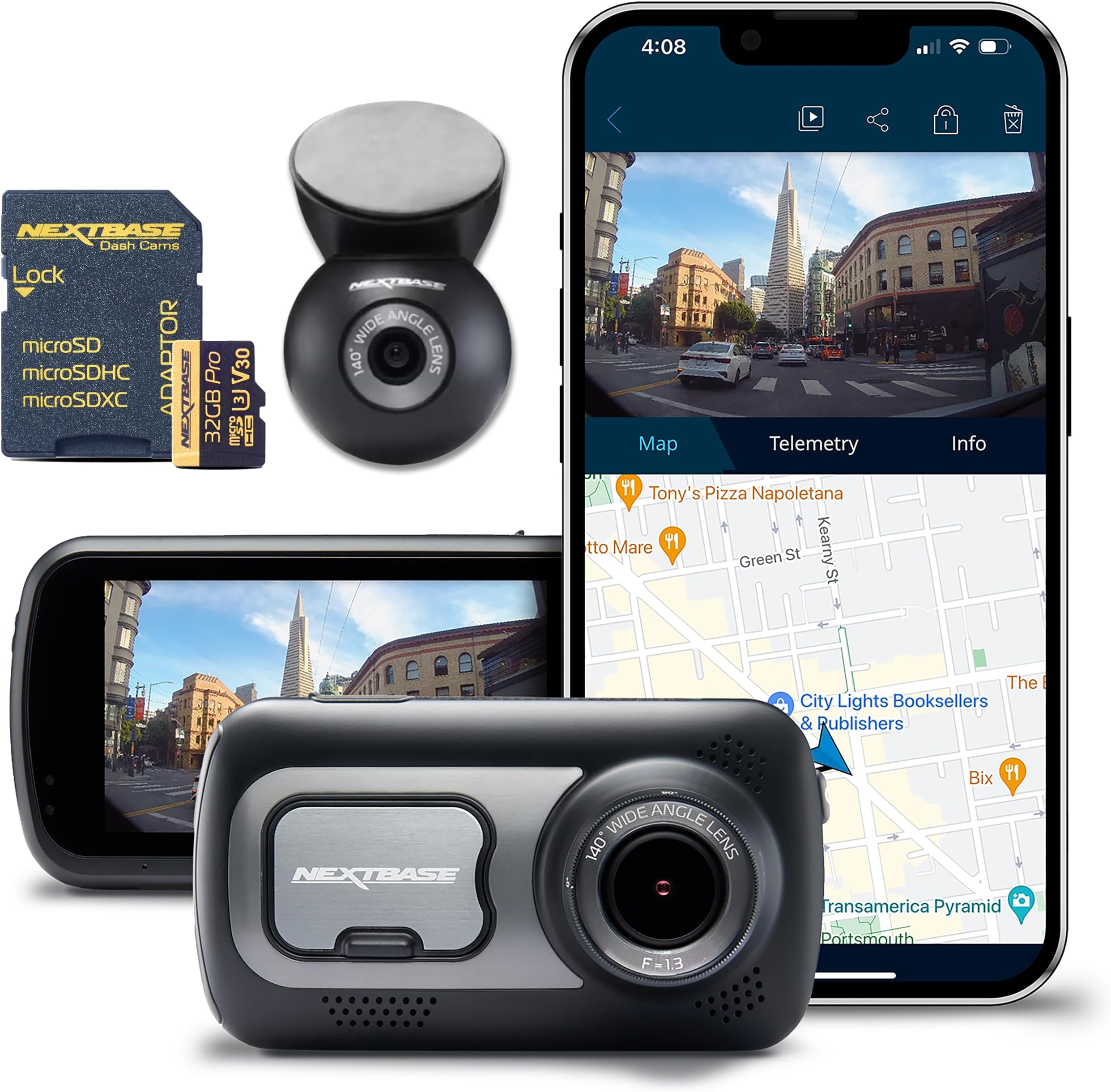 Amazon.com: Nextbase iQ 1K Smart HD Dash Cam Pro with 4G/LTE and GPS ...