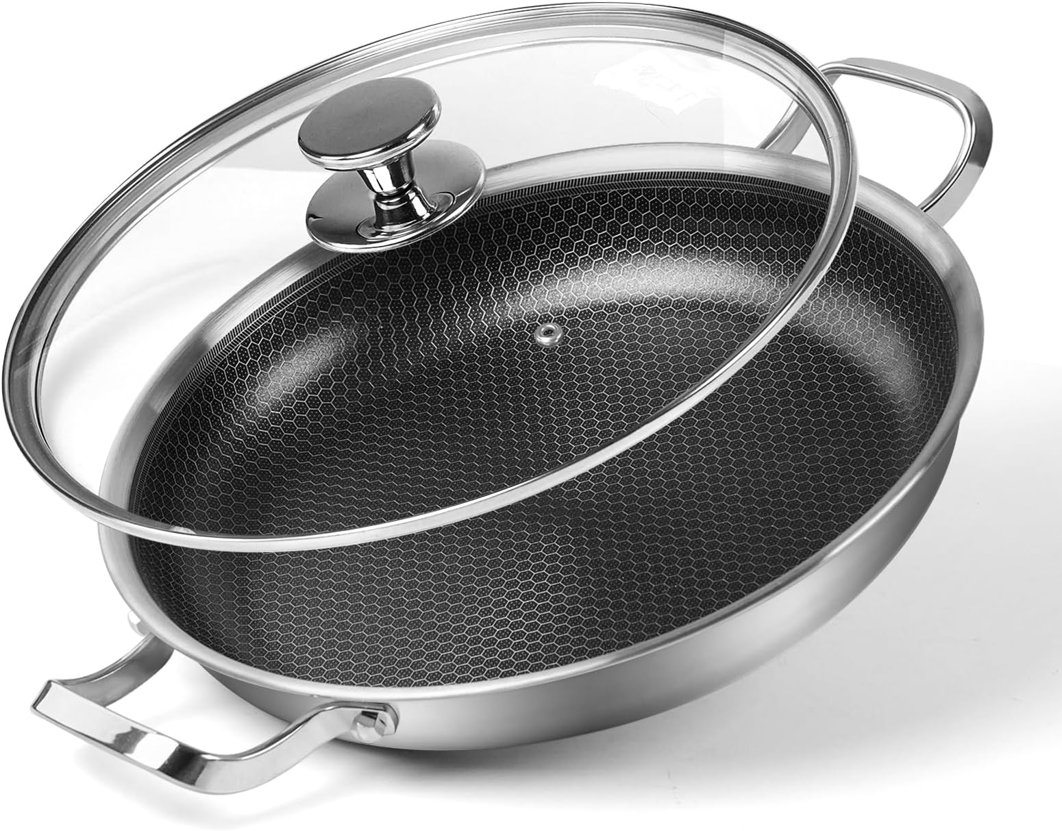 Amazon.com: HOLIDYOYO Stainless Steel Frying Pan, 9 Inch Nonstick ...