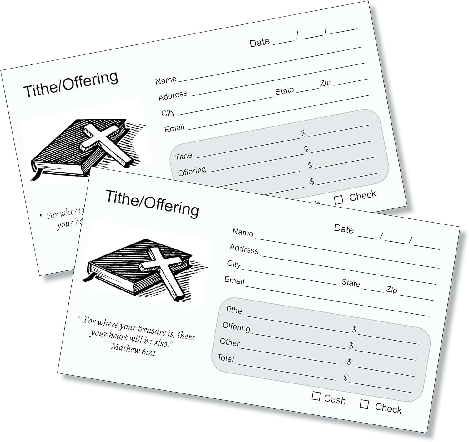 Tithes and Offering Envelopes for Church, 3 5/8" x 6 1/2", 250 Per Pack ...