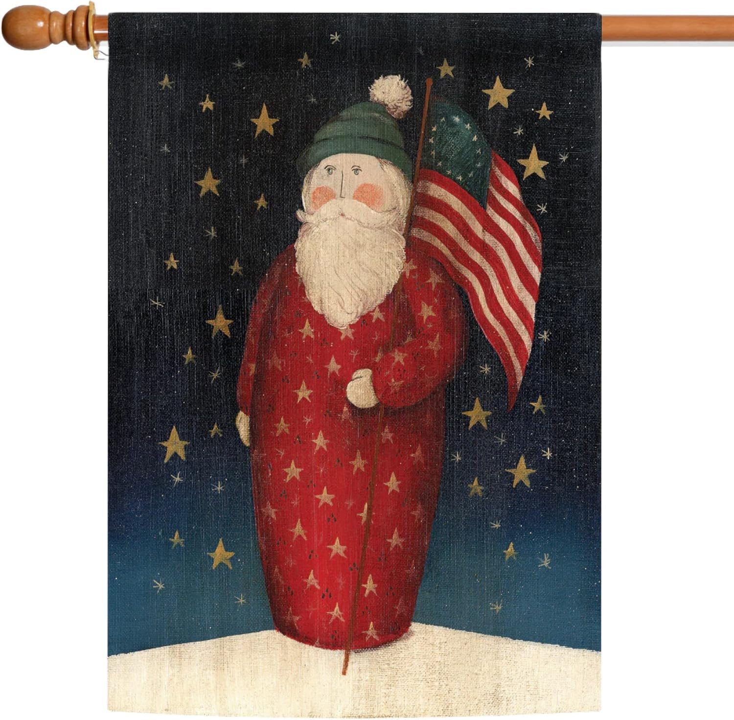 Amazon.com : Flag Waving Santa House Flag : Outdoor Flags : Patio, Lawn ...