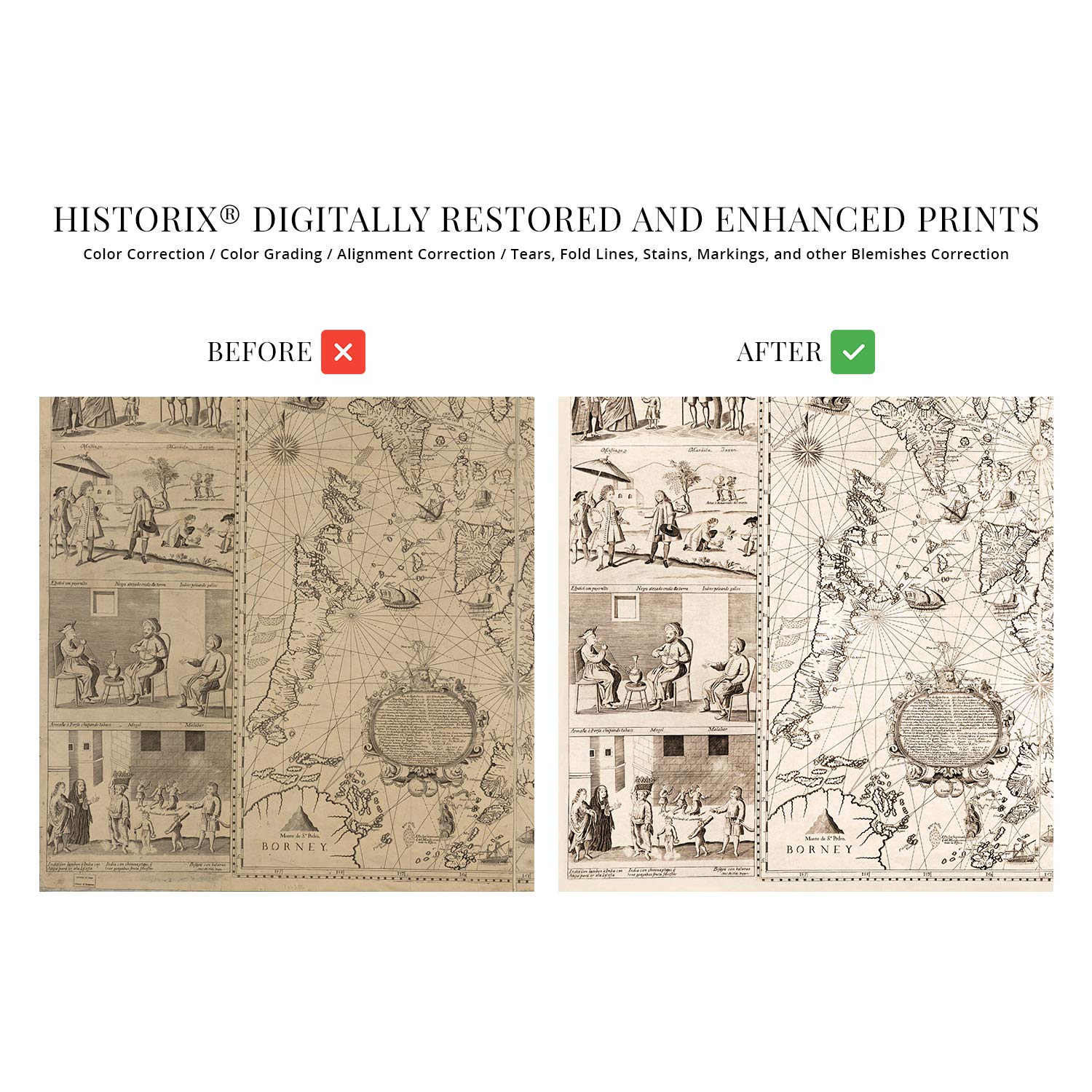 HISTORIX Vintage 1734 Map of the Philippines - 20x24 Inch Philippines ...