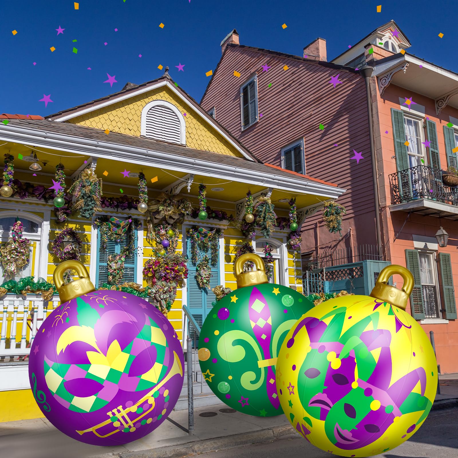 Snapklik.com : 3 Pcs 24 Inch Mardi Gras Decorations Giant Mardi Gras ...