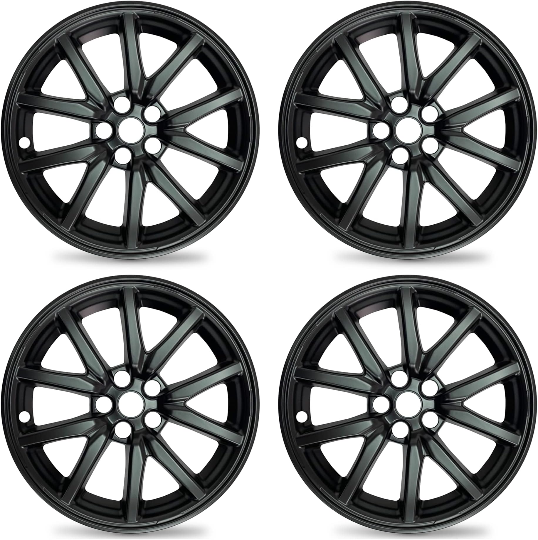Amazon.com: Richeer 4PCS Model 3 Hubcaps - 18 Inch Matte Black Blade ...