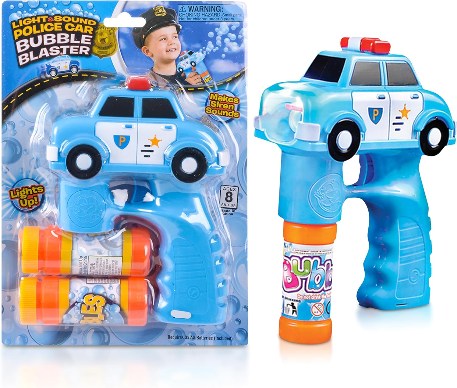Amazon.com: Police Cruiser Bubble Blaster with LED Lights, Sound, 2 ...