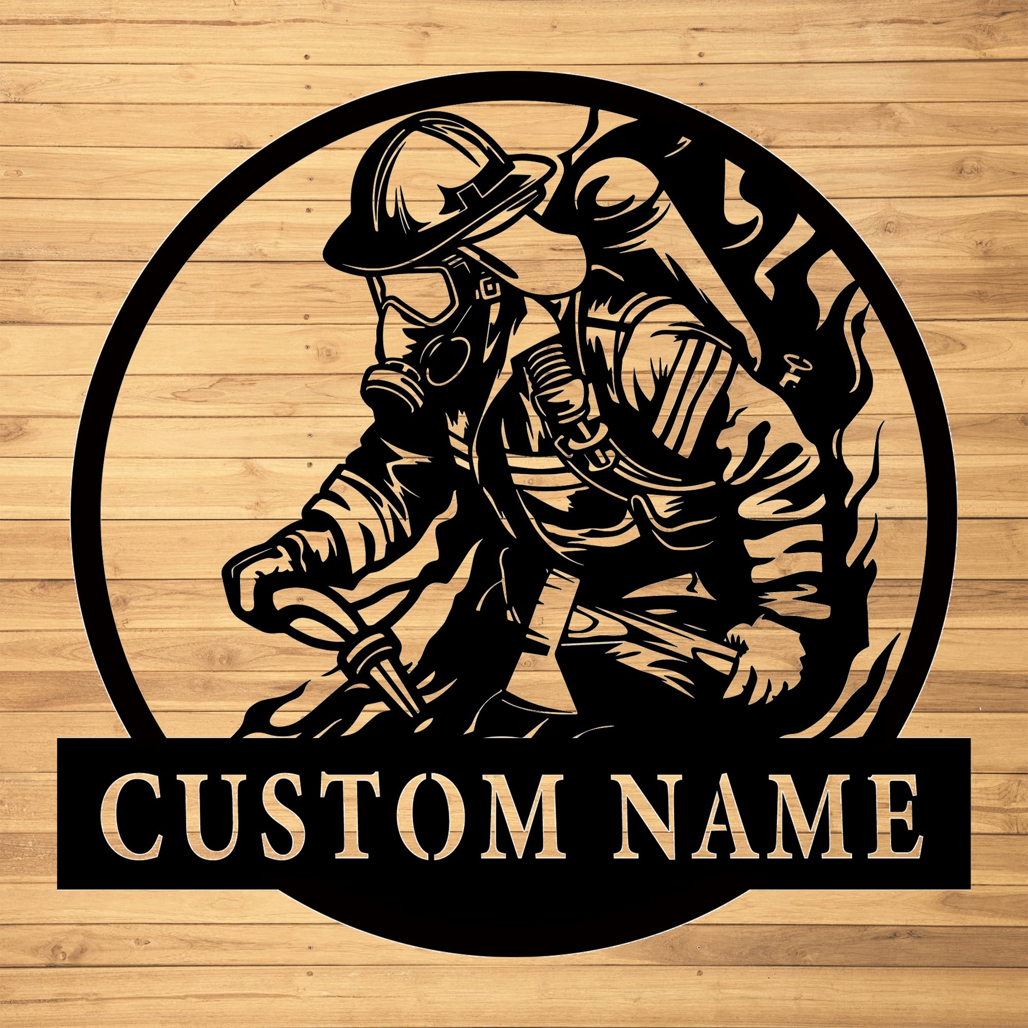 Amazon.com: Custom Firefighter Metal Wall Sign - Personalized ...