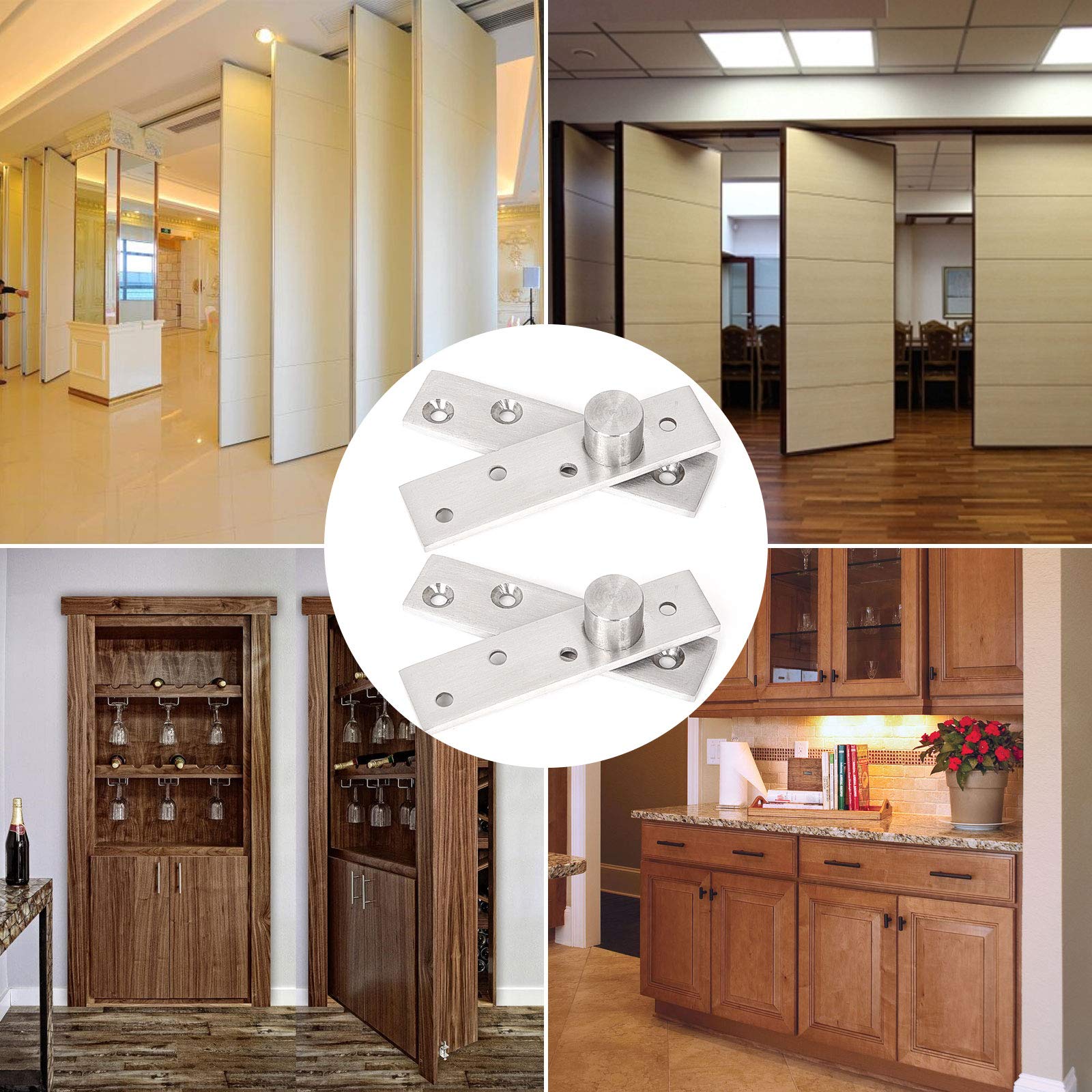 Buy 6 Sets Hidden Door Hinges, 360 Degree Rotation Offset-Axes Door ...