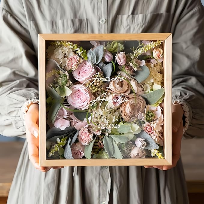 Amazon.com - Passat 16X16 Large Shadow Box Frame Wedding Solid Oak Wood ...