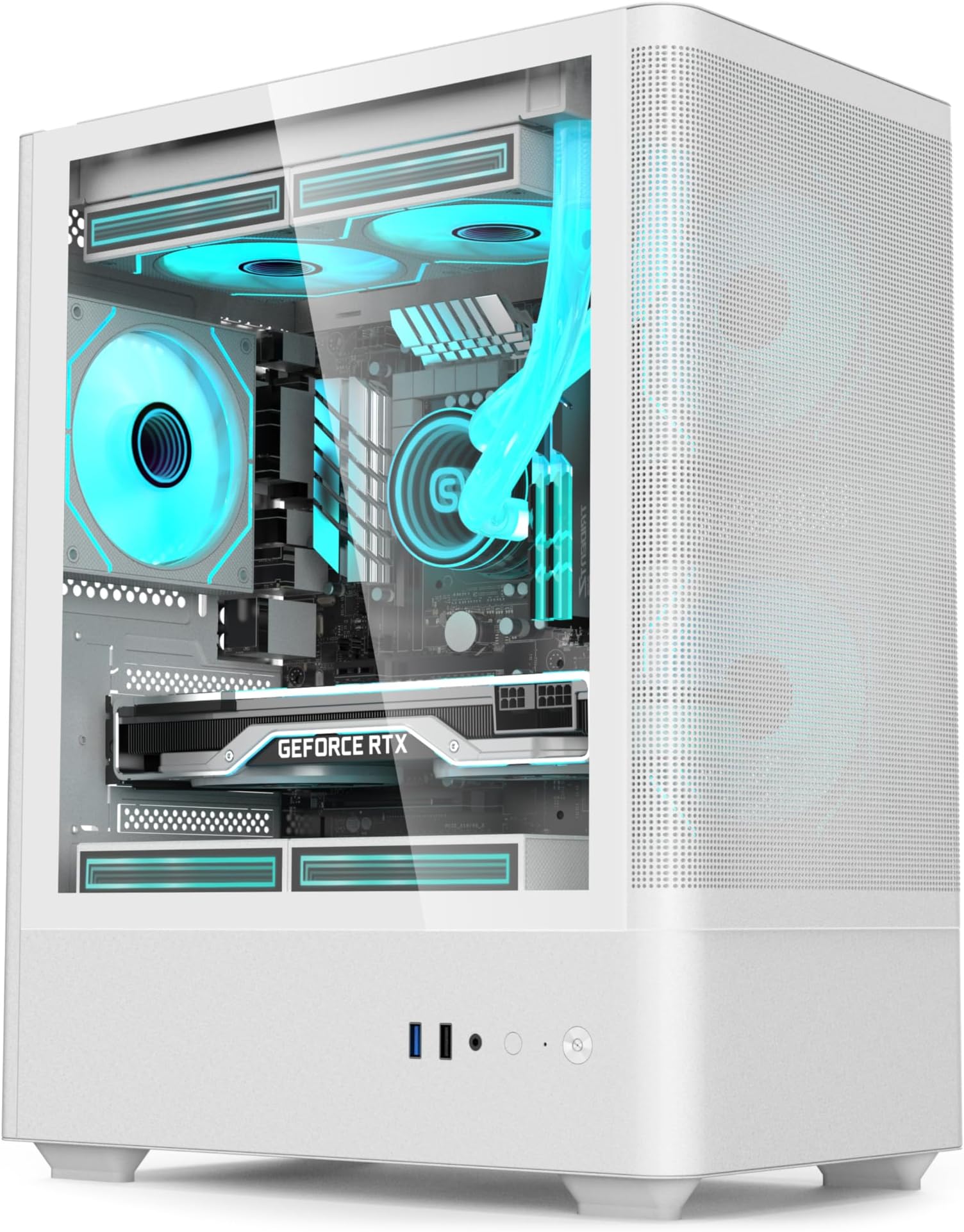 iONZ PC Case mATX Mid Tower with 3 ARGB PWM Fans, High Airflow - KZ19 ...
