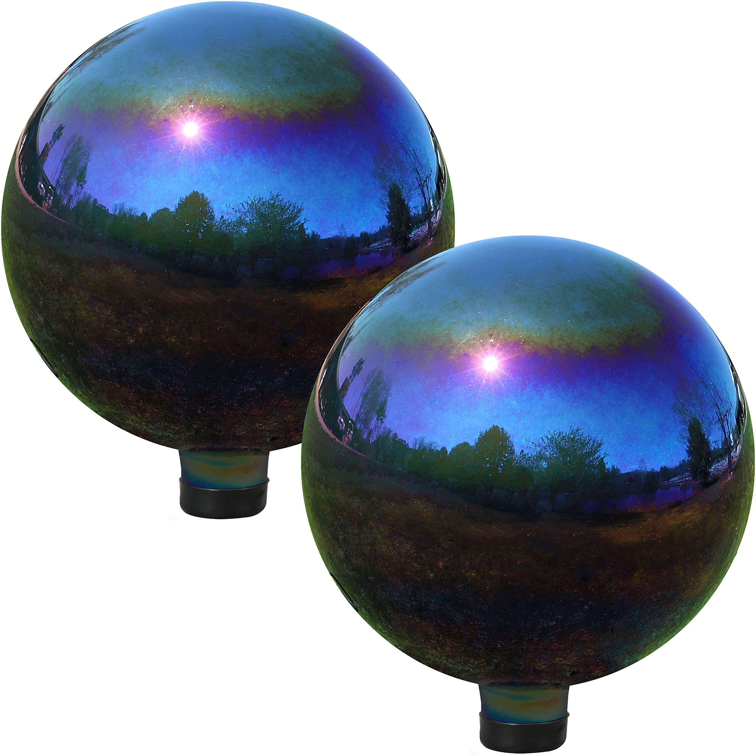 Rainbow Gazing Ball 10-Inch Rainbow Gazing Globe Mirror Ball ...