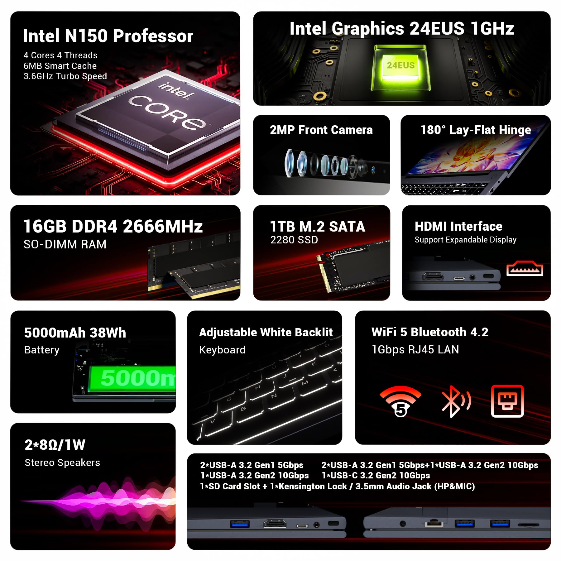 Snapklik.com : Laptop Computer 15.6in, Backlit Keyboard, 1TB SSD 16GB ...