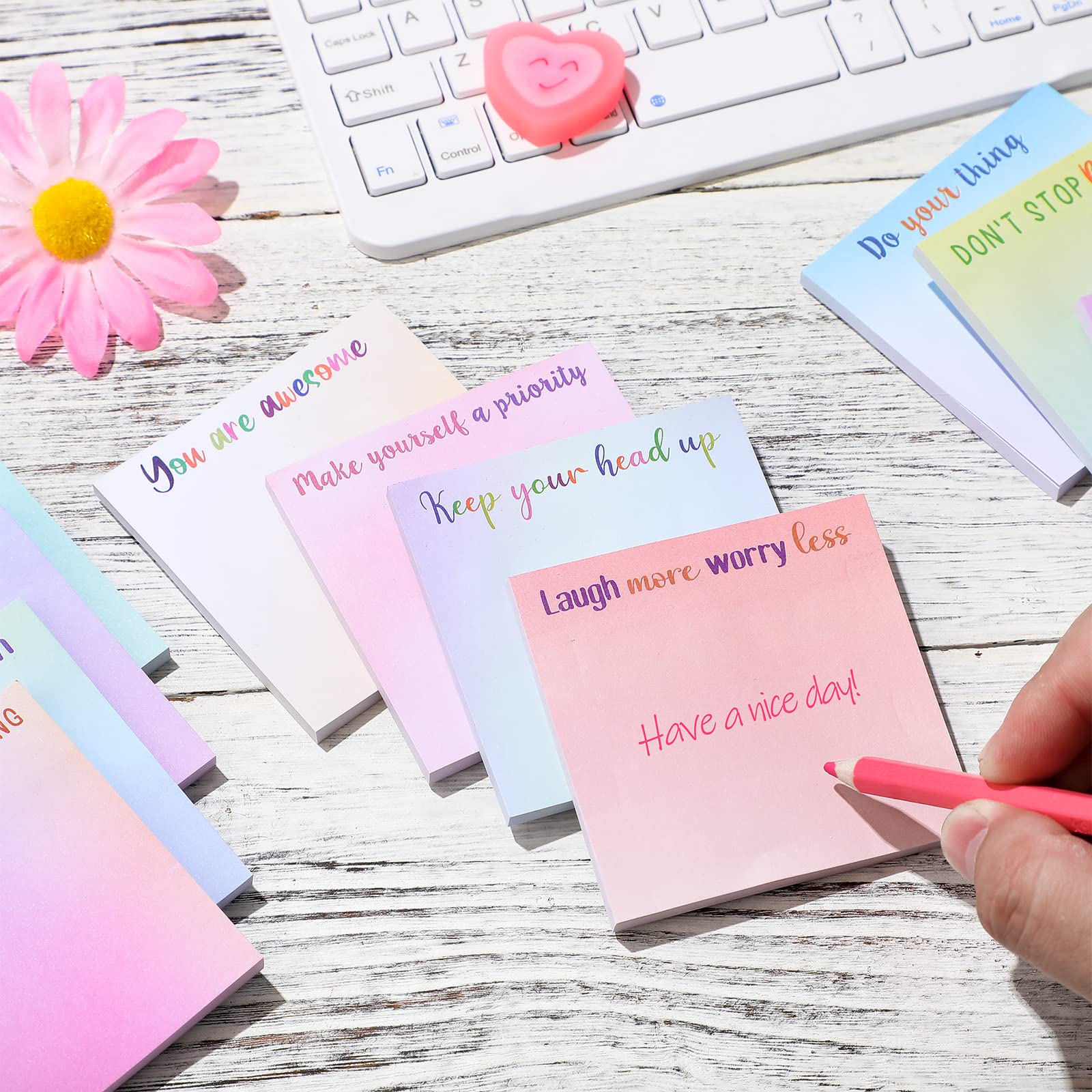 Snapklik.com : Zonon 12 Pieces Inspirational Sticky Notes 3 X 3 Inch ...