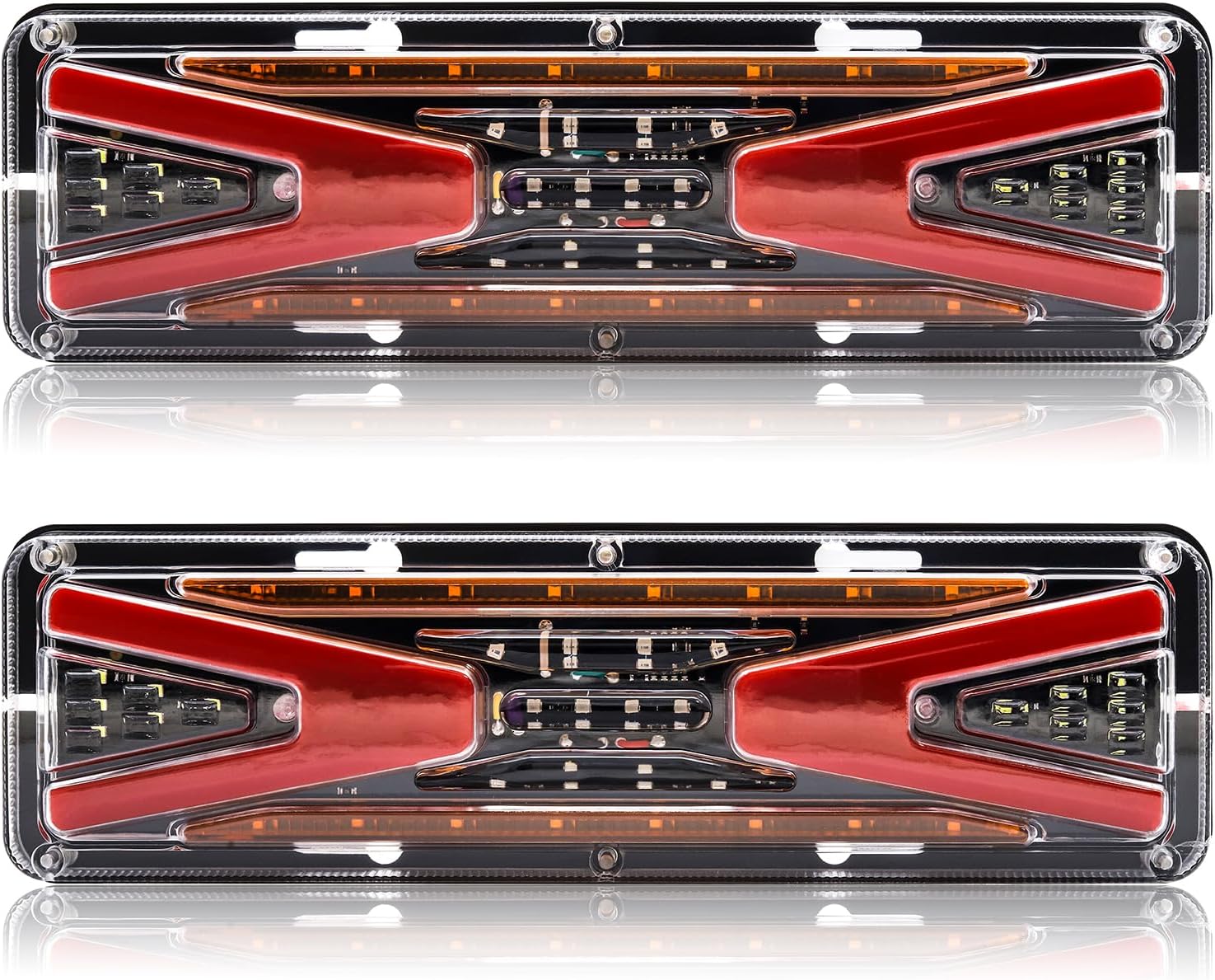 NWpangu 2Pcs Trailer Rear Lights, 56-LED 24V Universal Waterproof Turn ...