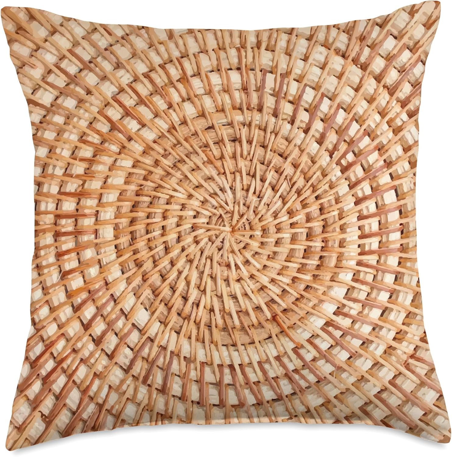 Amazon.com: Cute Vintage Rattan Style Wicker Basket Bamboo Throw Pillow ...