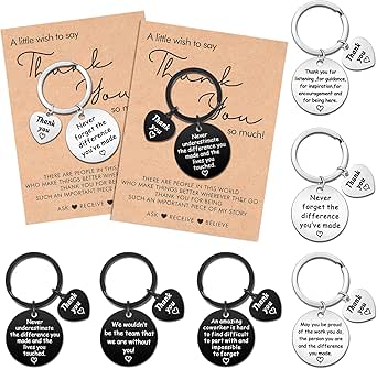 Amazon.com: 6 Sets Thank You Keychain Appreciation Gift with Card Make ...
