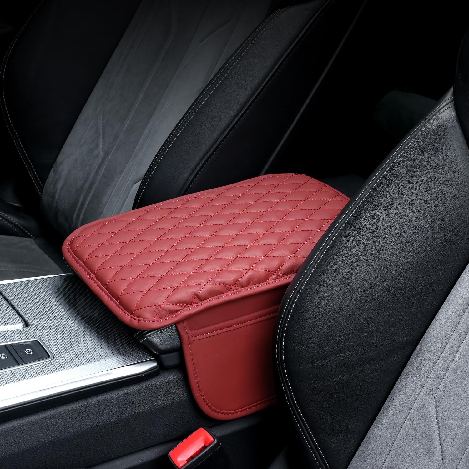 Amazon.com: Upgraded Car Center Console Cover,Microfiber Leather Car ...