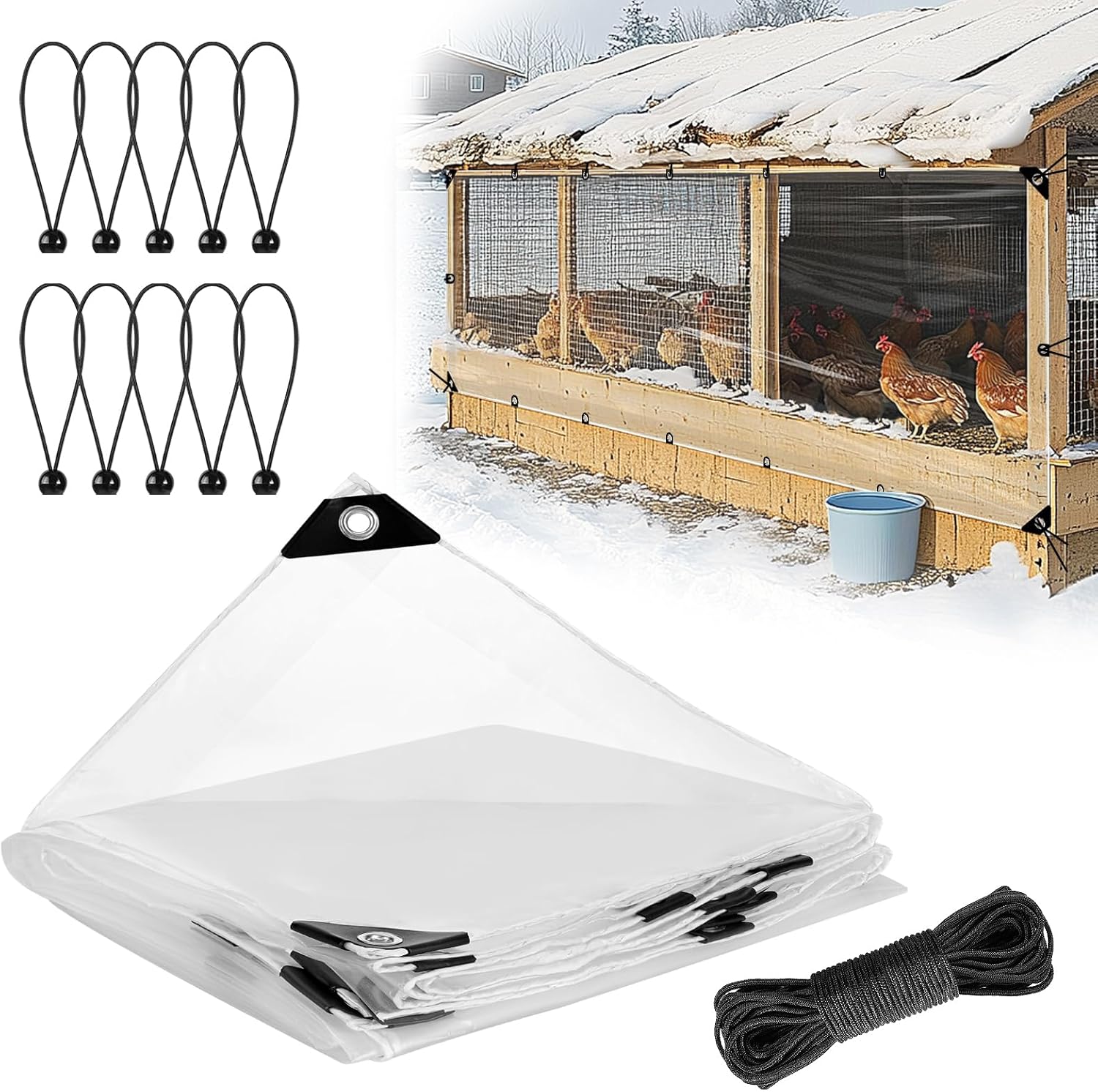 Amazon.com : 3x10ft Chicken Coop Covers Accessories for Winter - Easy ...
