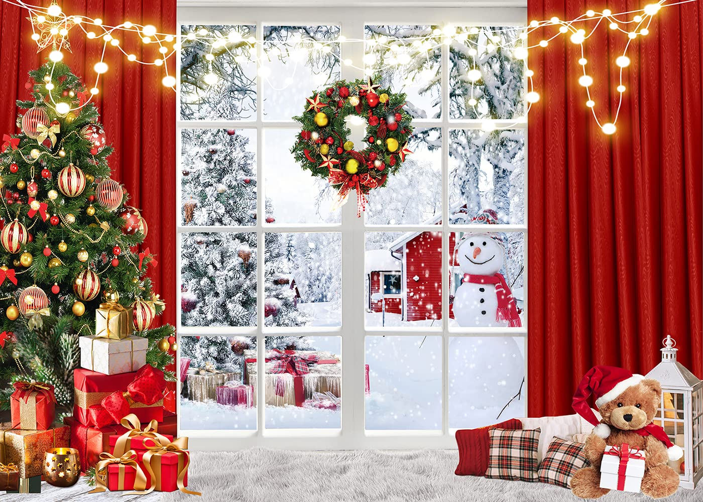 Amazon.com : Dudaacvt 8x6ft Christmas Backdrop Christmas Window ...
