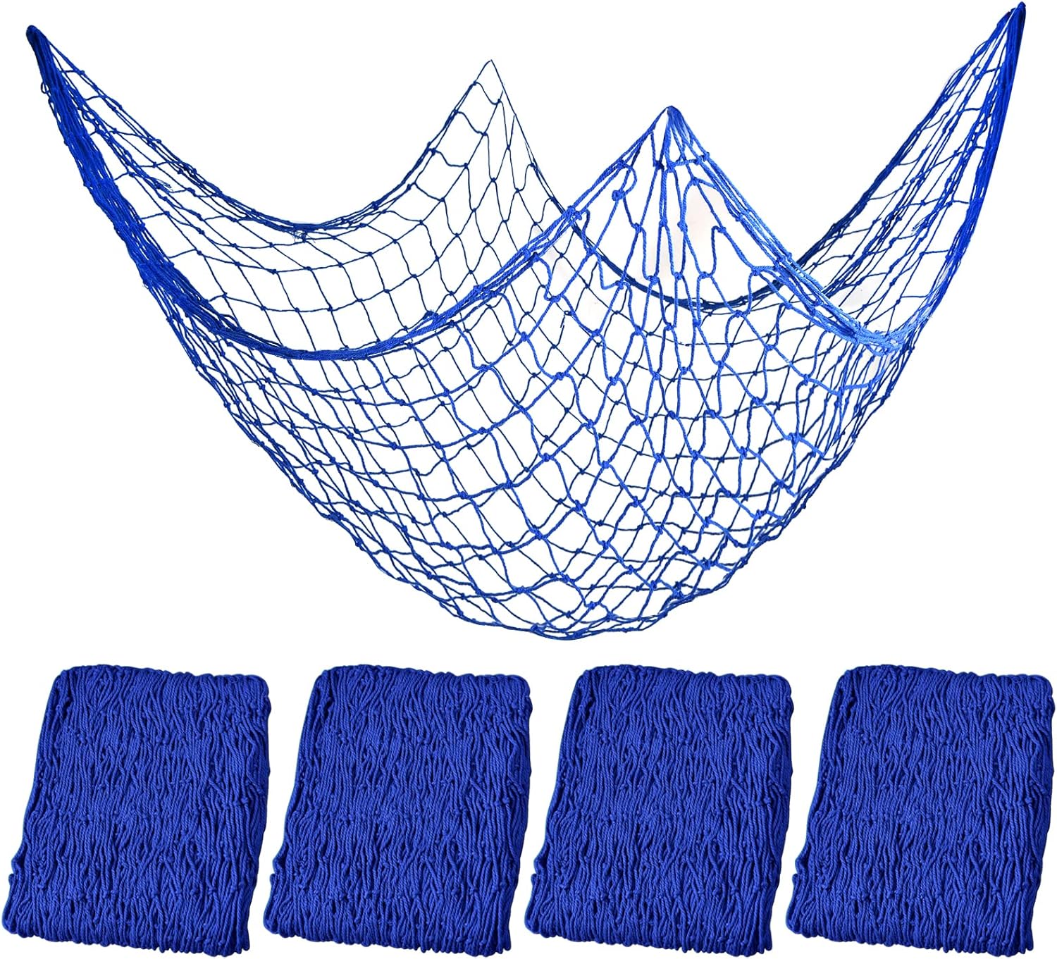 Amazon.com: 4 Pieces Natural Fish Net Decoration 80" x 40", Wall ...