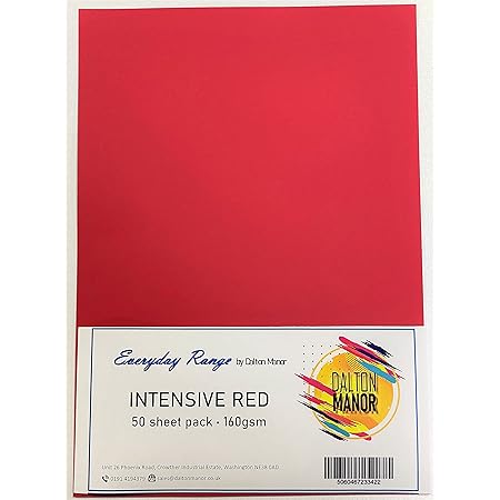 A4 Card 50 Sheet Pack Colour - Intensive RED 160gm : Amazon.co.uk: Home ...