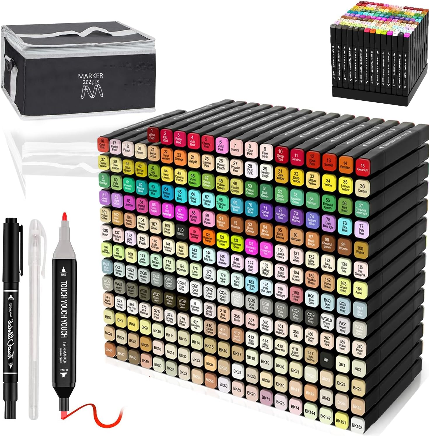 AOMEES Filzstifte 262+4 Farben Marker Set, Alkohol Permanenter Marker ...