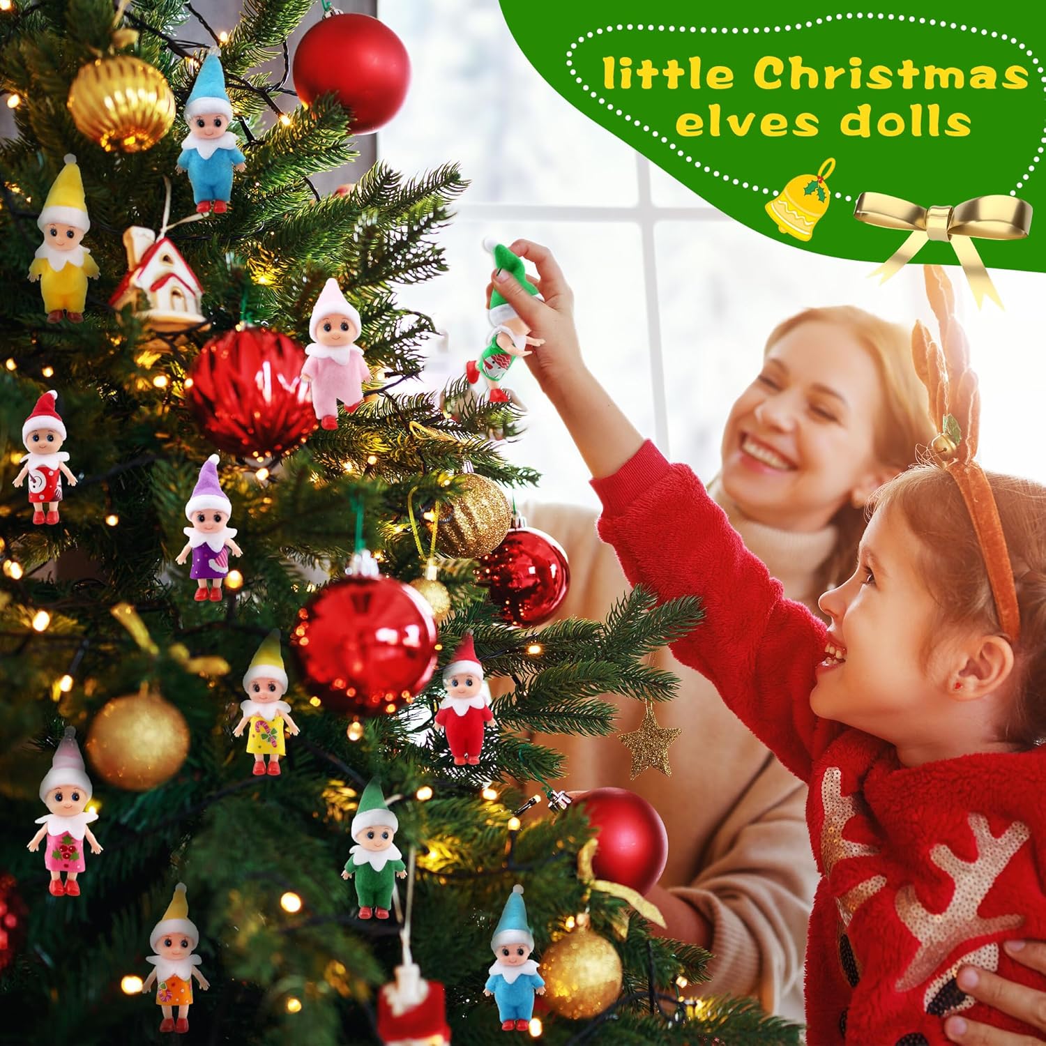 Puteraya 14 Pieces Christmas Tiny Elf Dolls Bulk Colorful Vinyl Felt ...