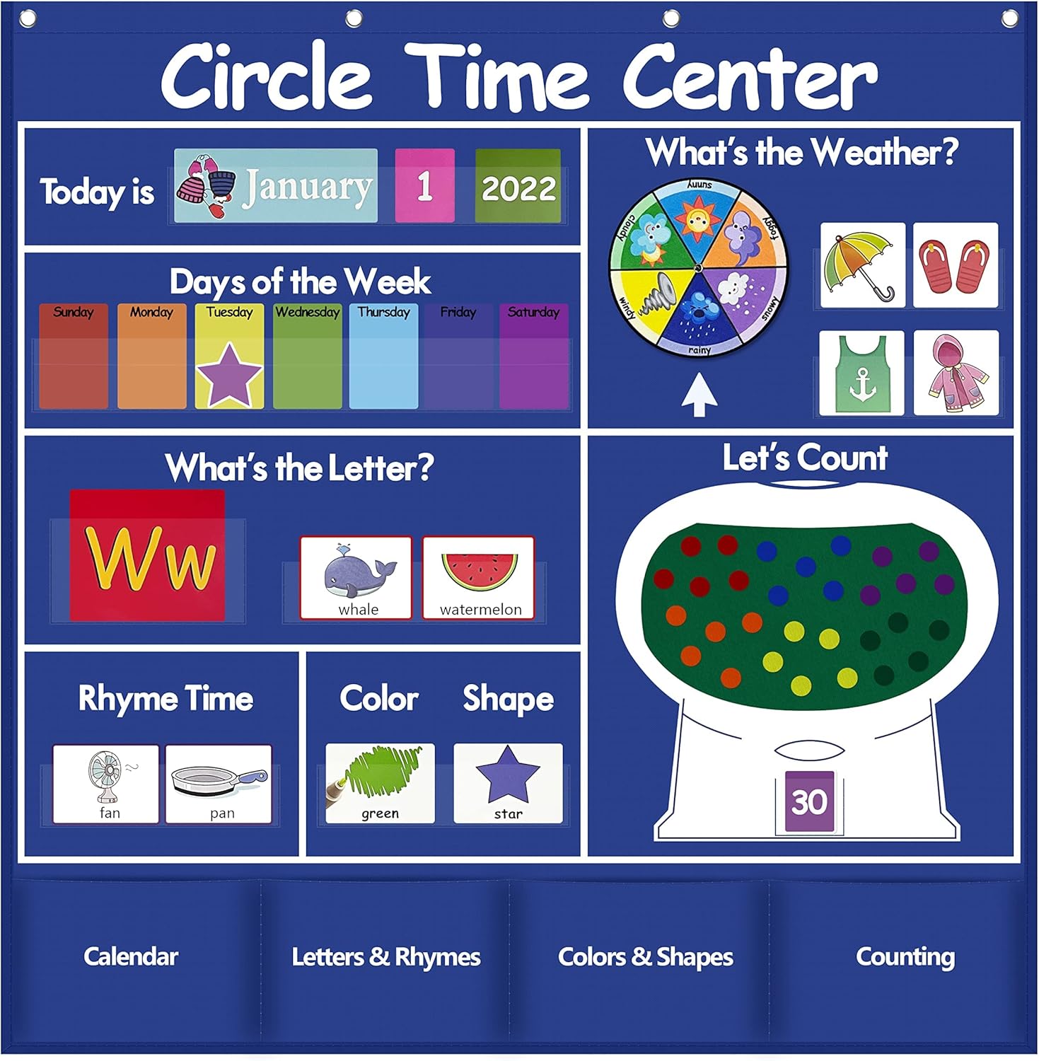 Circle Time Learning Center Pocket Chart, Heavy-Duty Philippines | Ubuy