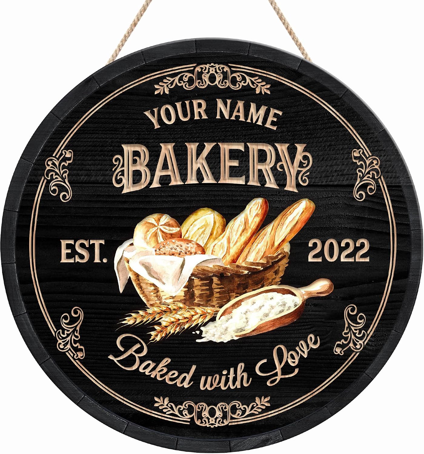Amazon.com: WODORO Custom Bakery Wood Sign (Not Carved or Neon ...