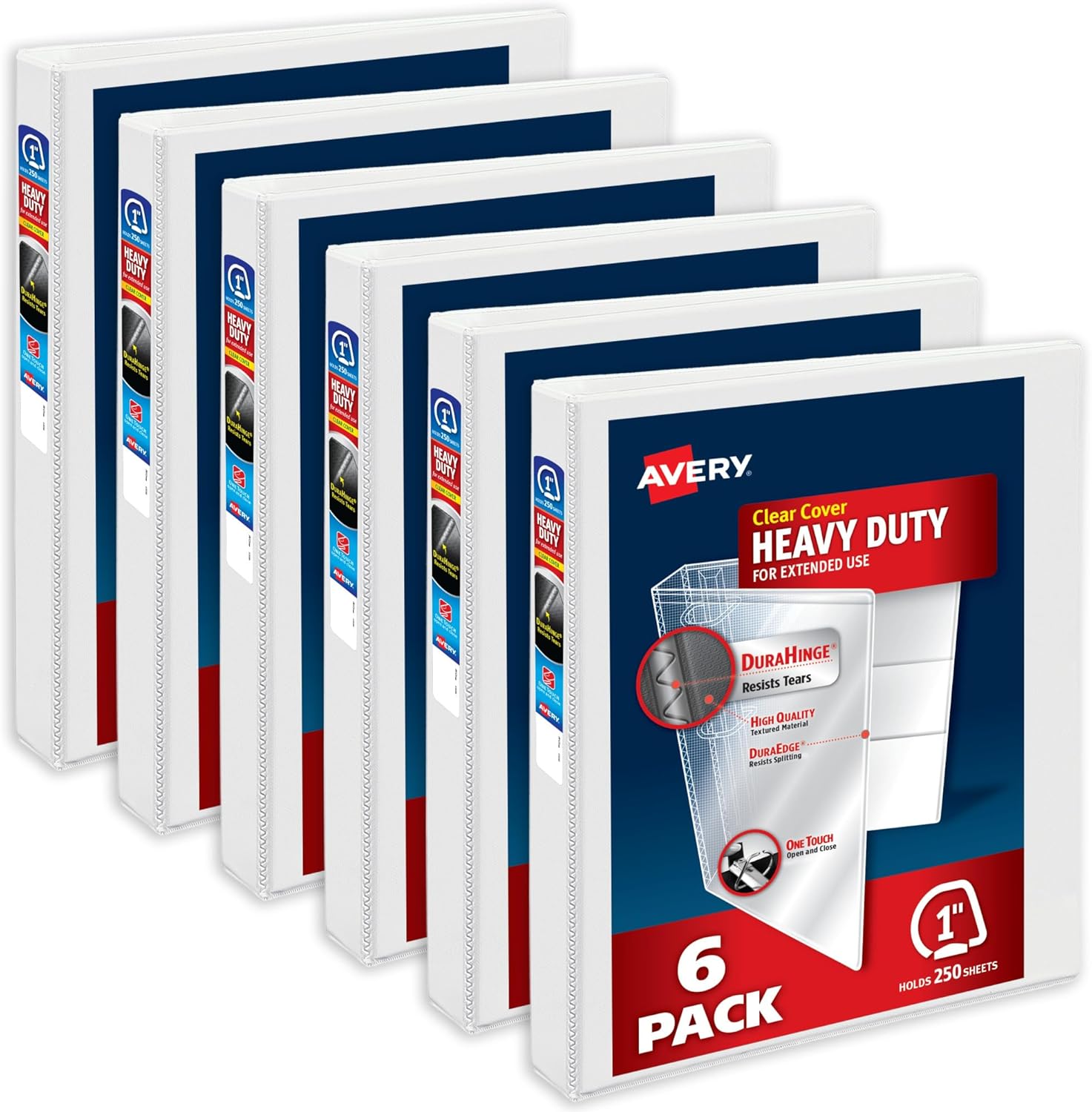 Amazon.com : Avery Heavy-Duty View 3 Ring Binders, 1 Inch One Touch ...