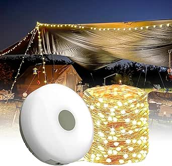 Camping String Lights, Retractable Camping Lights, Outdoor Waterproof ...