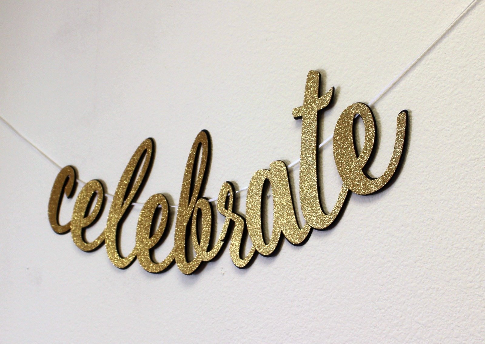 Amazon.com: All About Details Celebrate Cursive Banner, 1set, Birthday ...