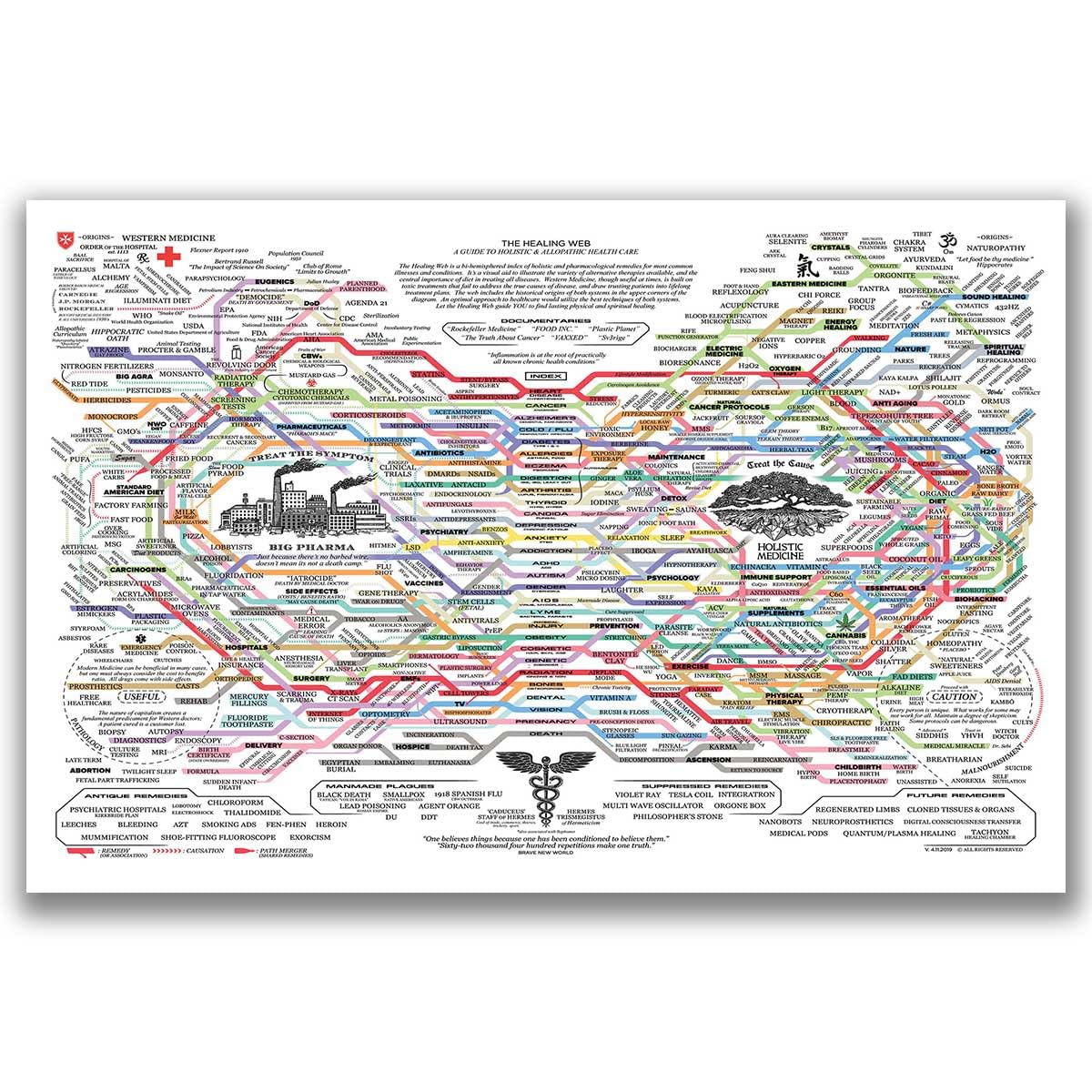 Amazon.com: The Healing Web Map Poster Spirit Natural Remedies Chart ...
