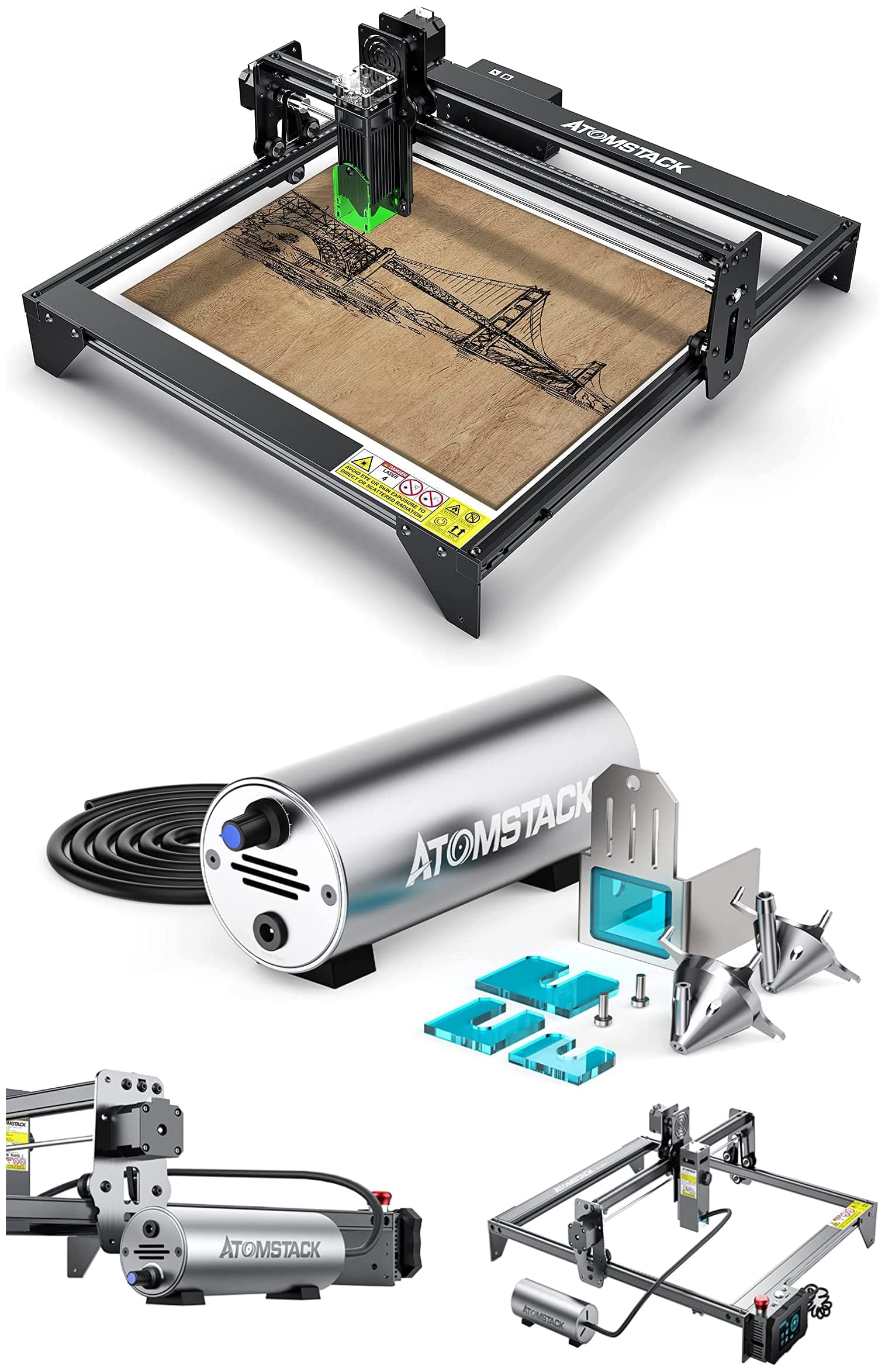 Buy ATOMSTACK Laser Engraver with Air Assist, A5 20W Laser Engraving ...
