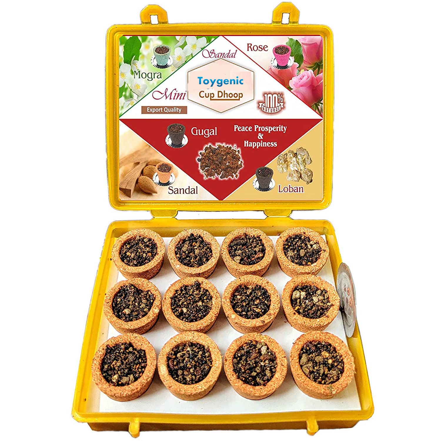 TOYGENIC Mini Sambrani Dhoop Cup for Pooja Hawan, Non Toxic Charcoal ...