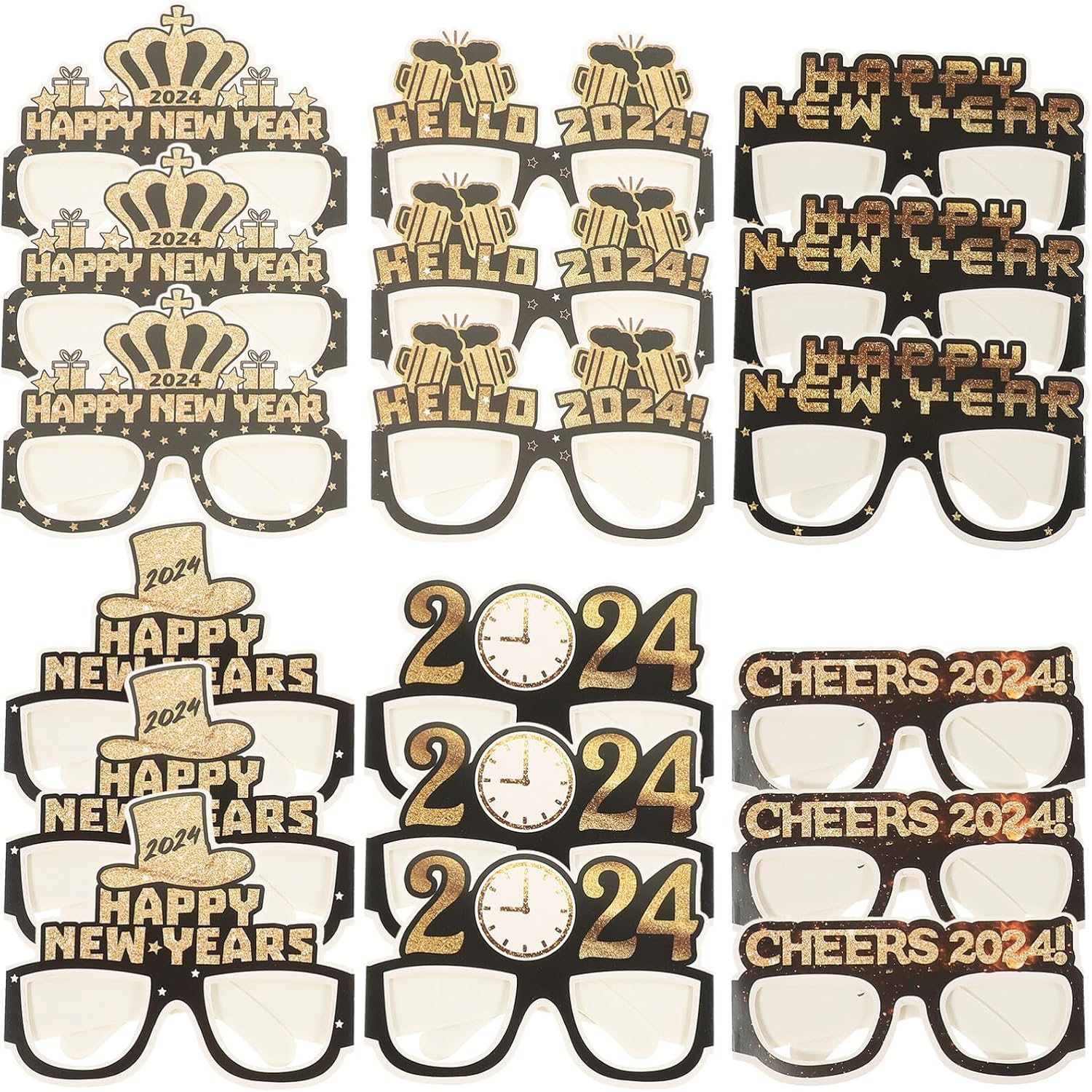 Amazon.com: HOLIDYOYO Color Glasses 18pcs 2024 New Year Glasses Happy ...