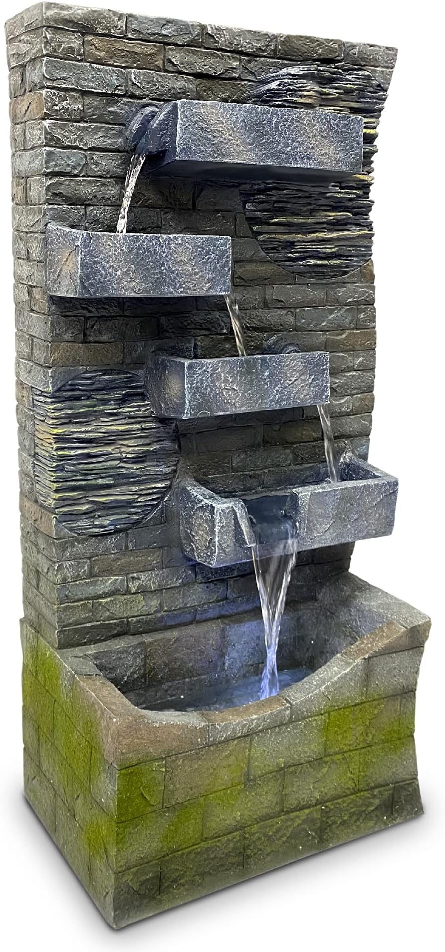 Amazon.com: Sunnydaze Rosette Leaf 31-Inch Polystone Outdoor Wall Water ...