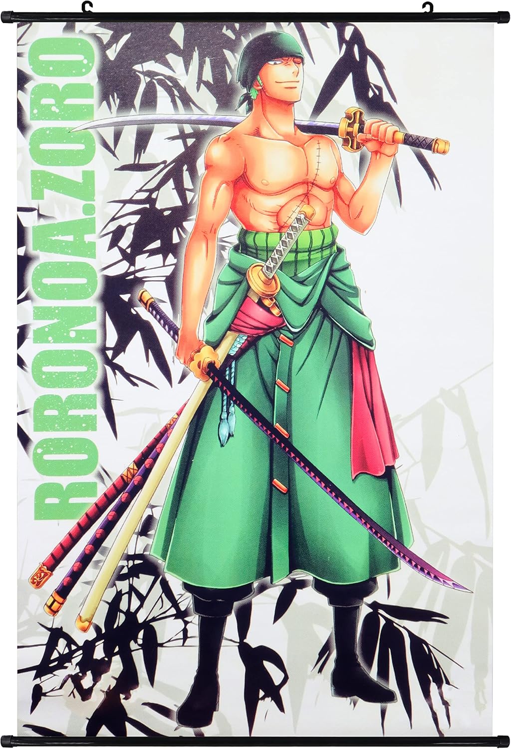 Amazon.com: Roffatide Anime One Piece Roronoa Zoro Scroll Poster Canvas ...