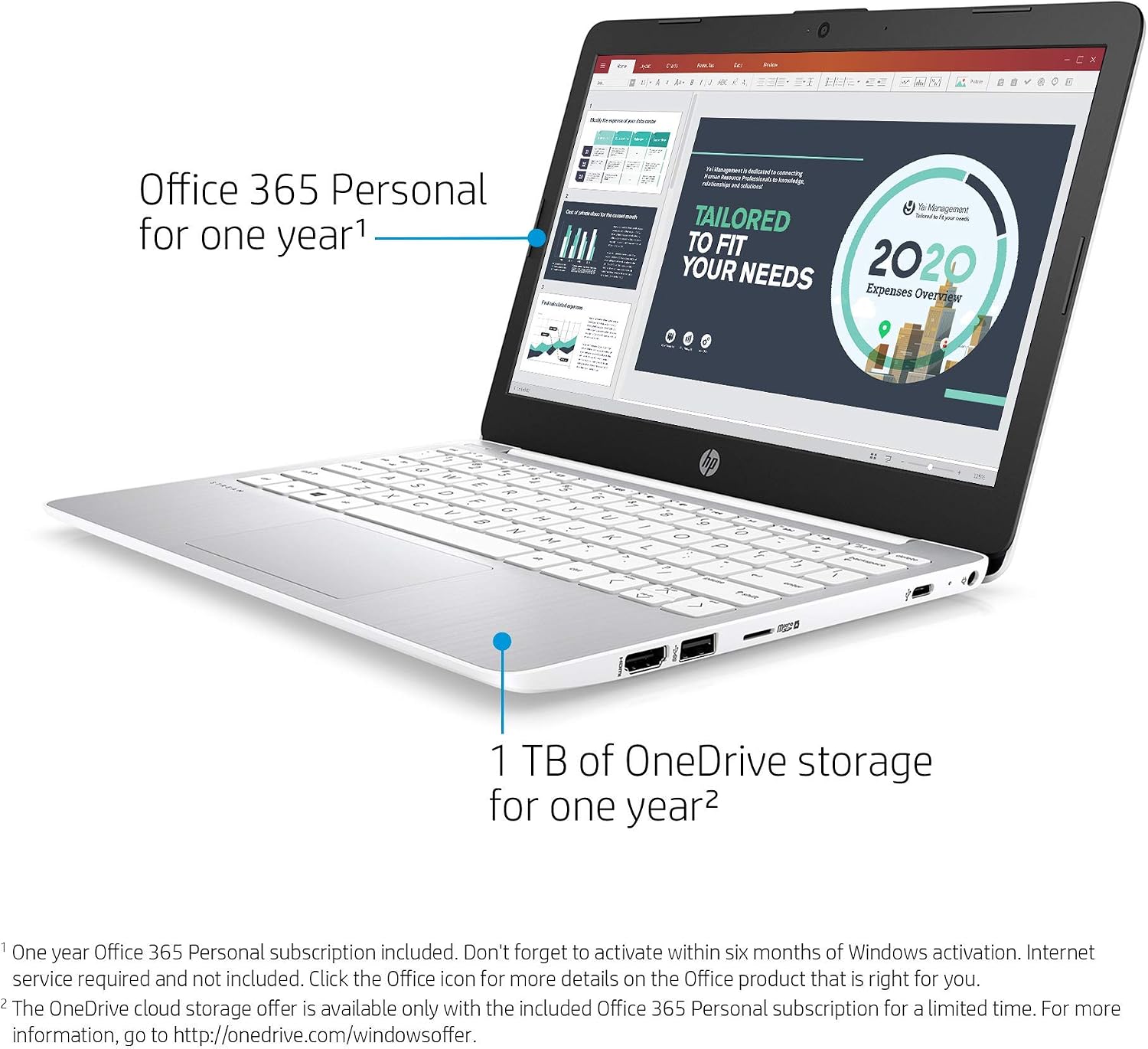 HP Stream 11-inch HD Laptop, Intel Celeron N4000, 4 GB RAM, 32 GB eMMC ...