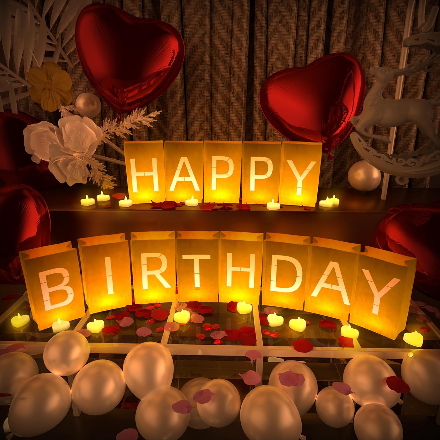 Amazon.com: Happy Birthday Decorations, Include Light up Letters, with ...