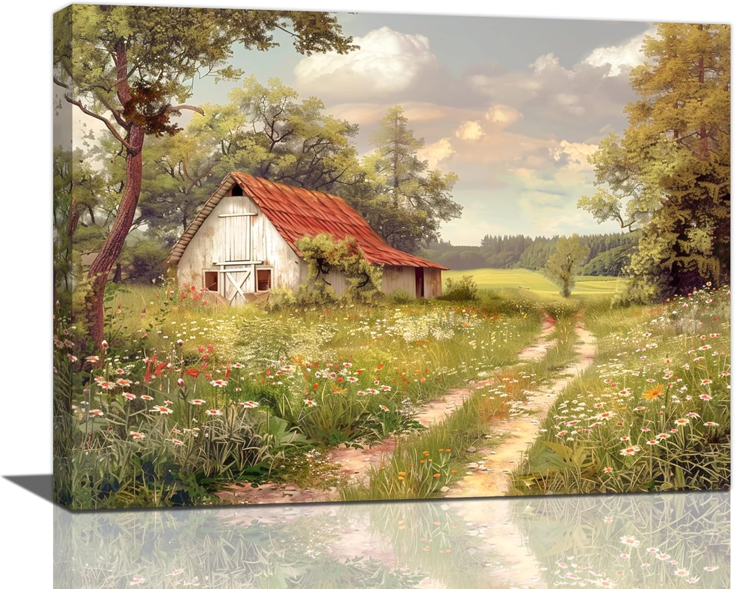 Amazon.com: Vintage Wall Art Country Barn Landscape Pictures Wall Decor ...