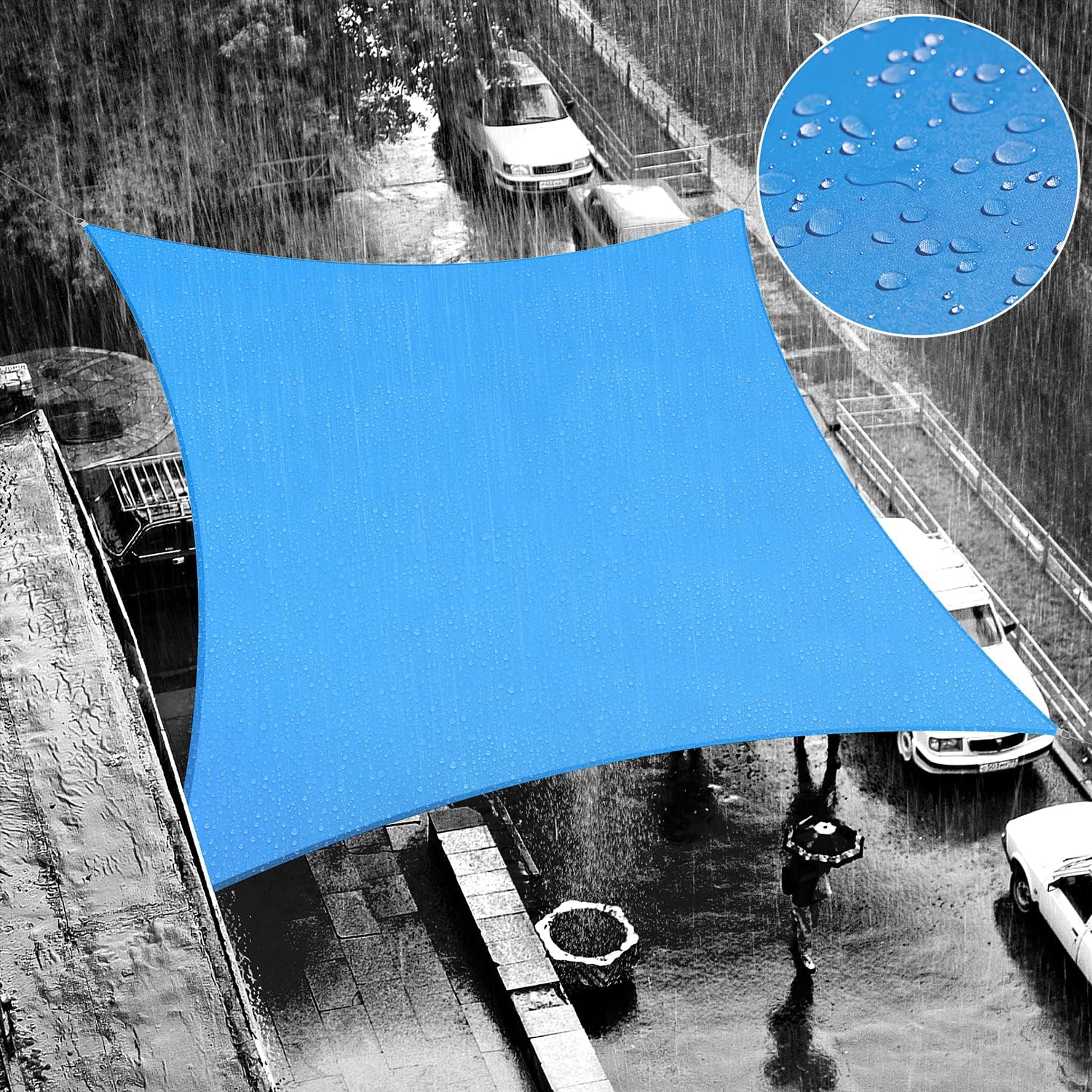 Amazon.com : ShadeMart 4' x 8' Blue Waterproof Shade Sail Rectangle Sun ...