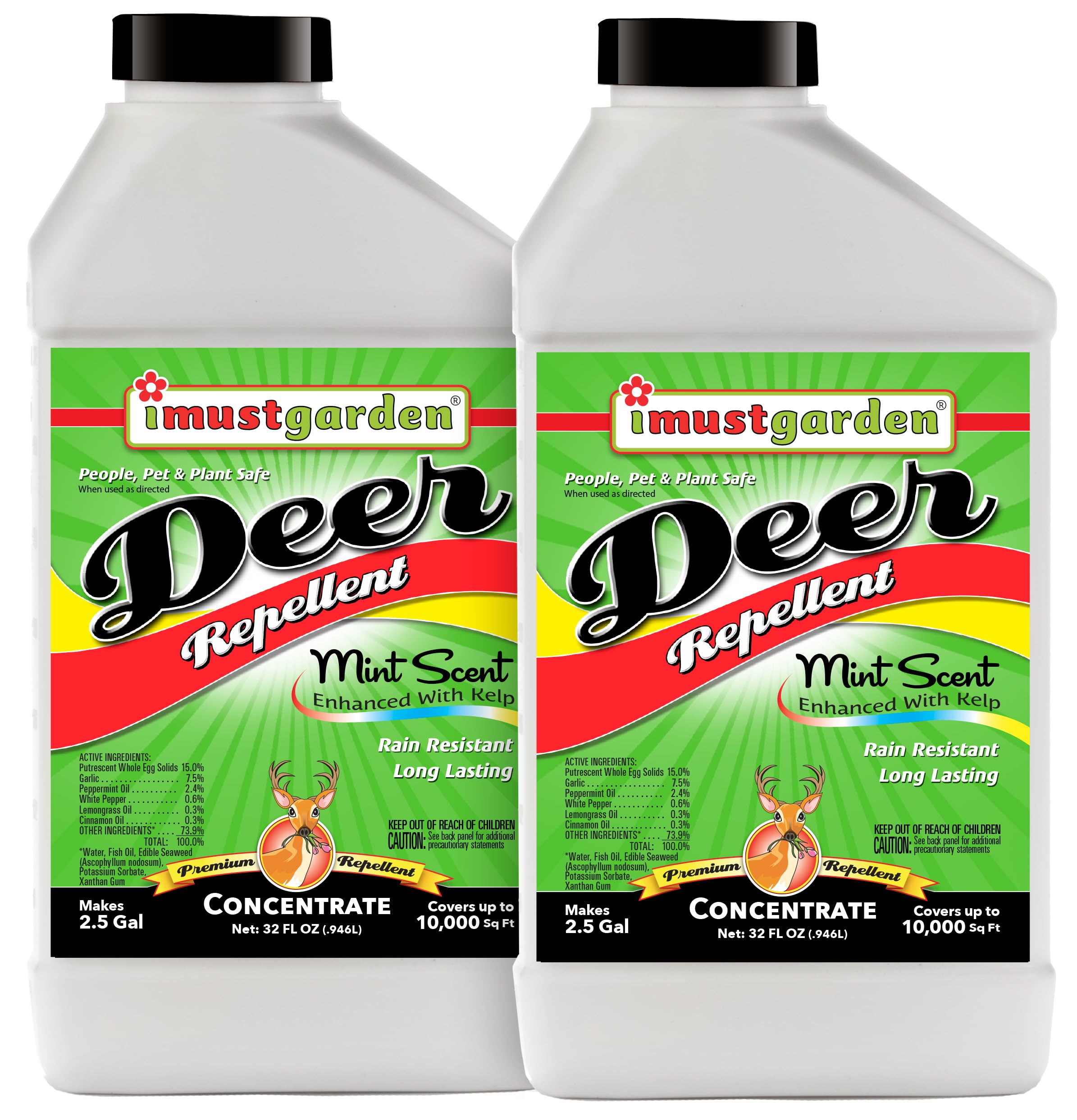 Amazon.com: I Must Garden Deer Repellent Concentrate [2 Pack] - Natural Mint Scent - Two 32oz ...