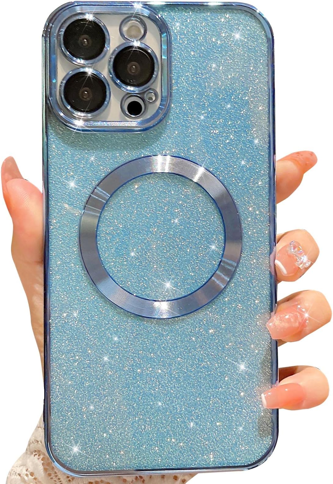 Amazon.com: MGQILING Compatible with iPhone 13 Pro Max Magnetic Glitter ...