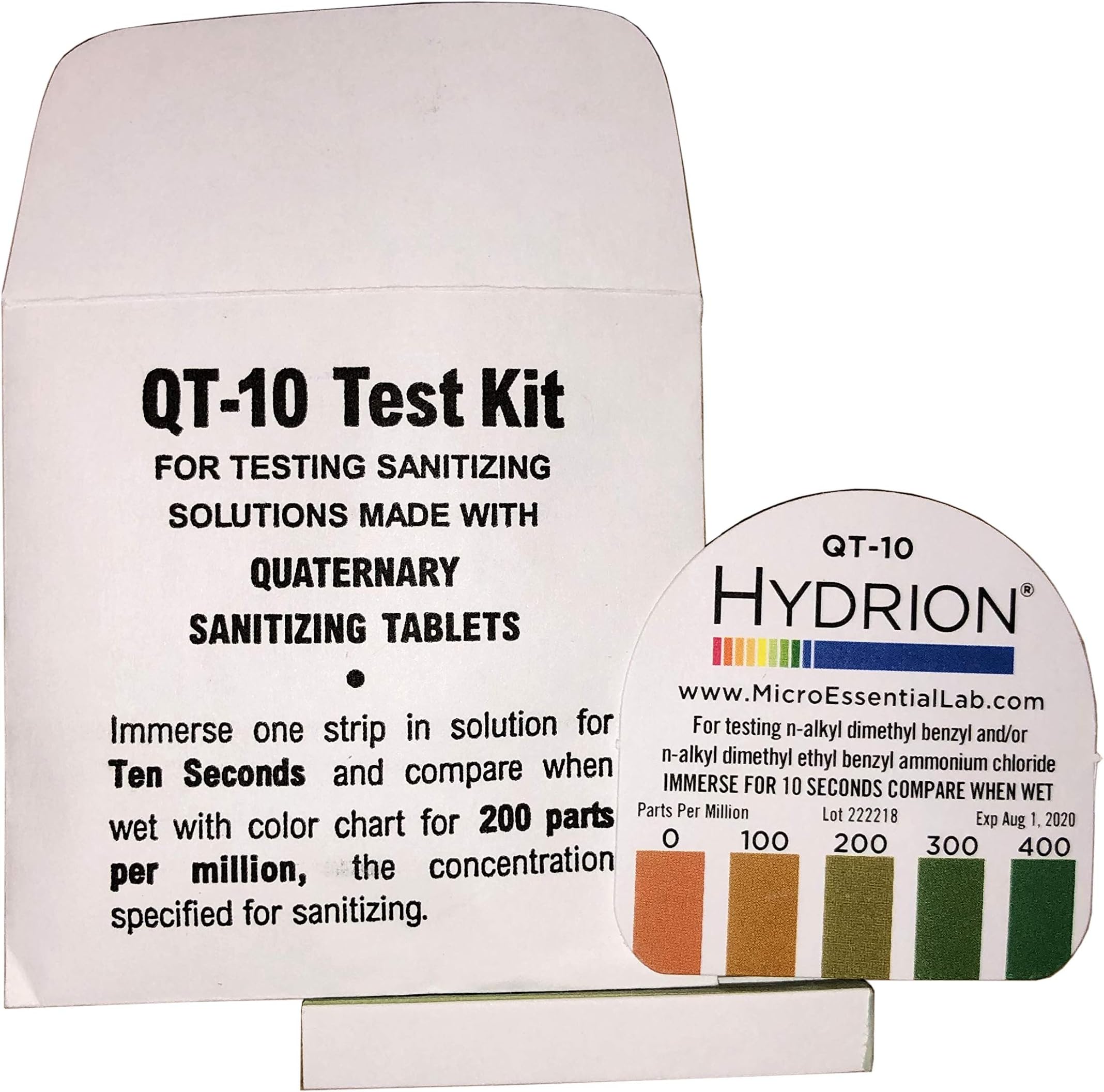 Micro Essential Lab QC-1001 Plastic Hydrion High Range Quat Check Test ...