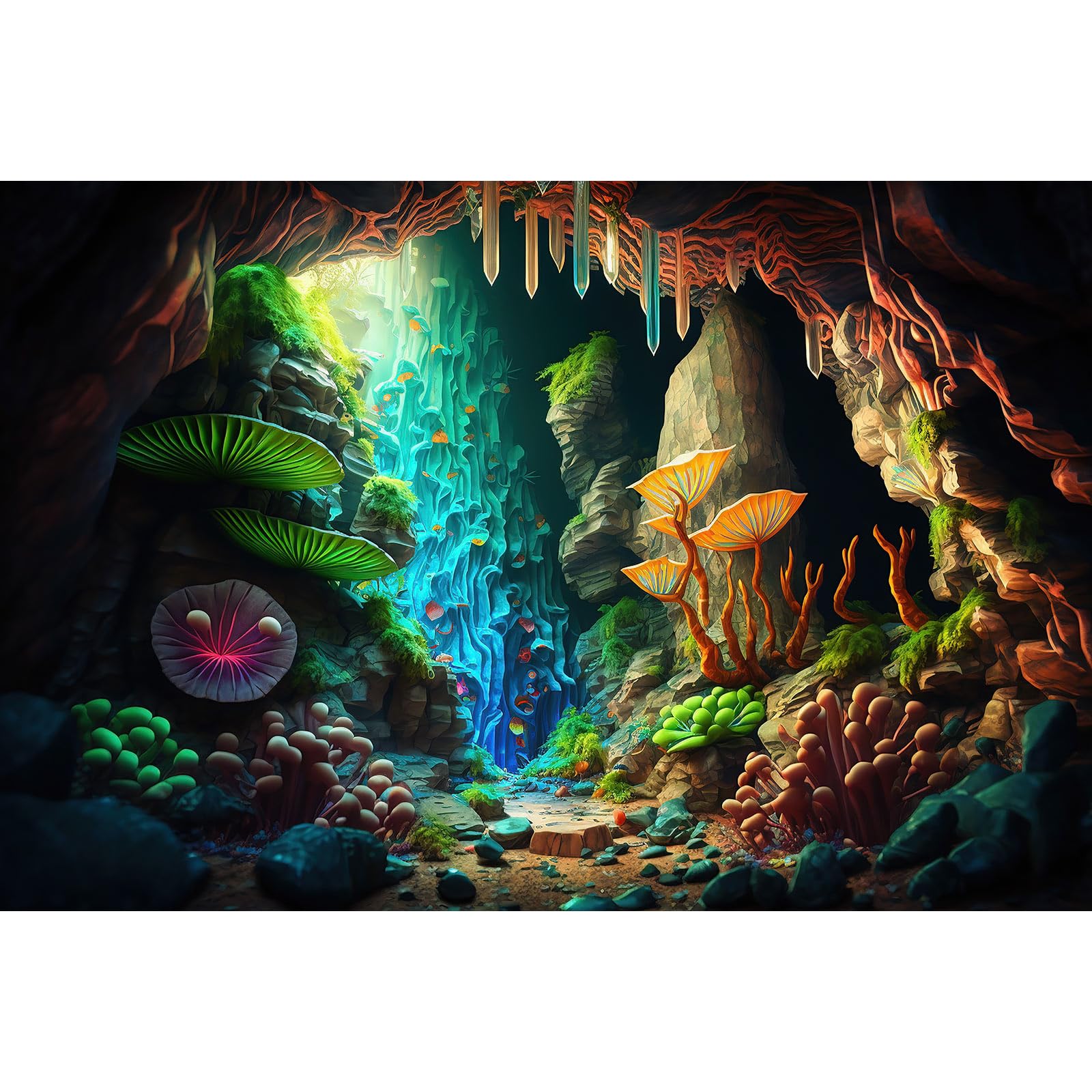 Snapklik.com : Jungle Cave Aquarium Background Tropical Luminous ...