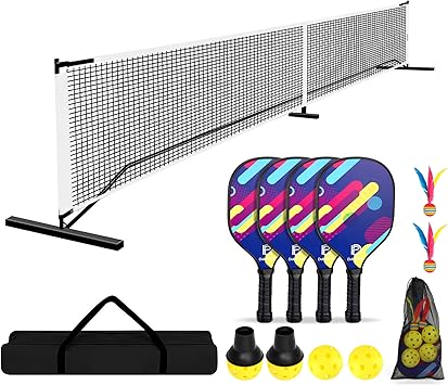 Amazon.com : Dulce Dom Pickleball Paddles and Portable Nets Set, 4 ...