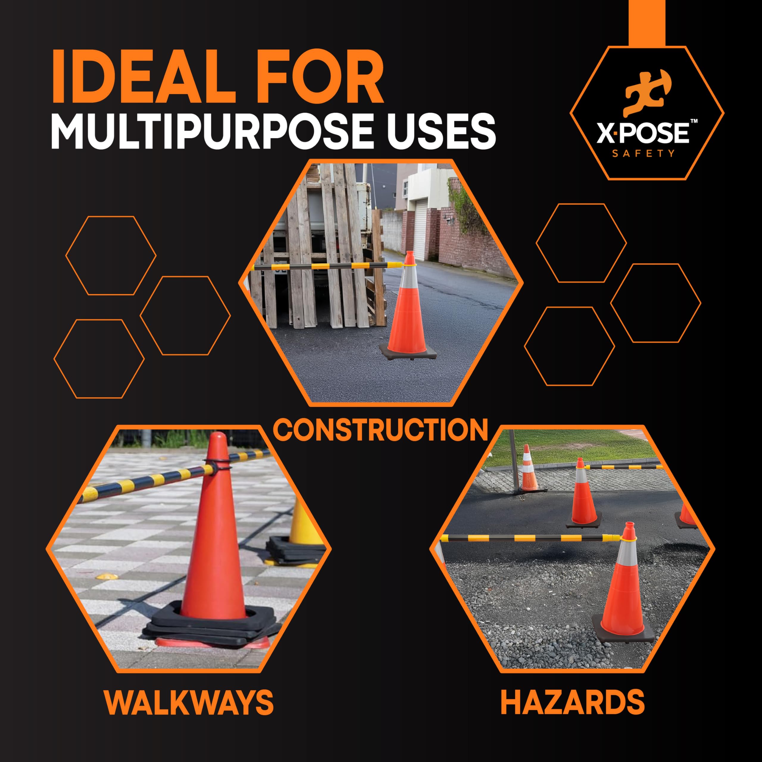 Snapklik.com : Retractable Barrier For Safety Traffic Cones - 2" OD ...