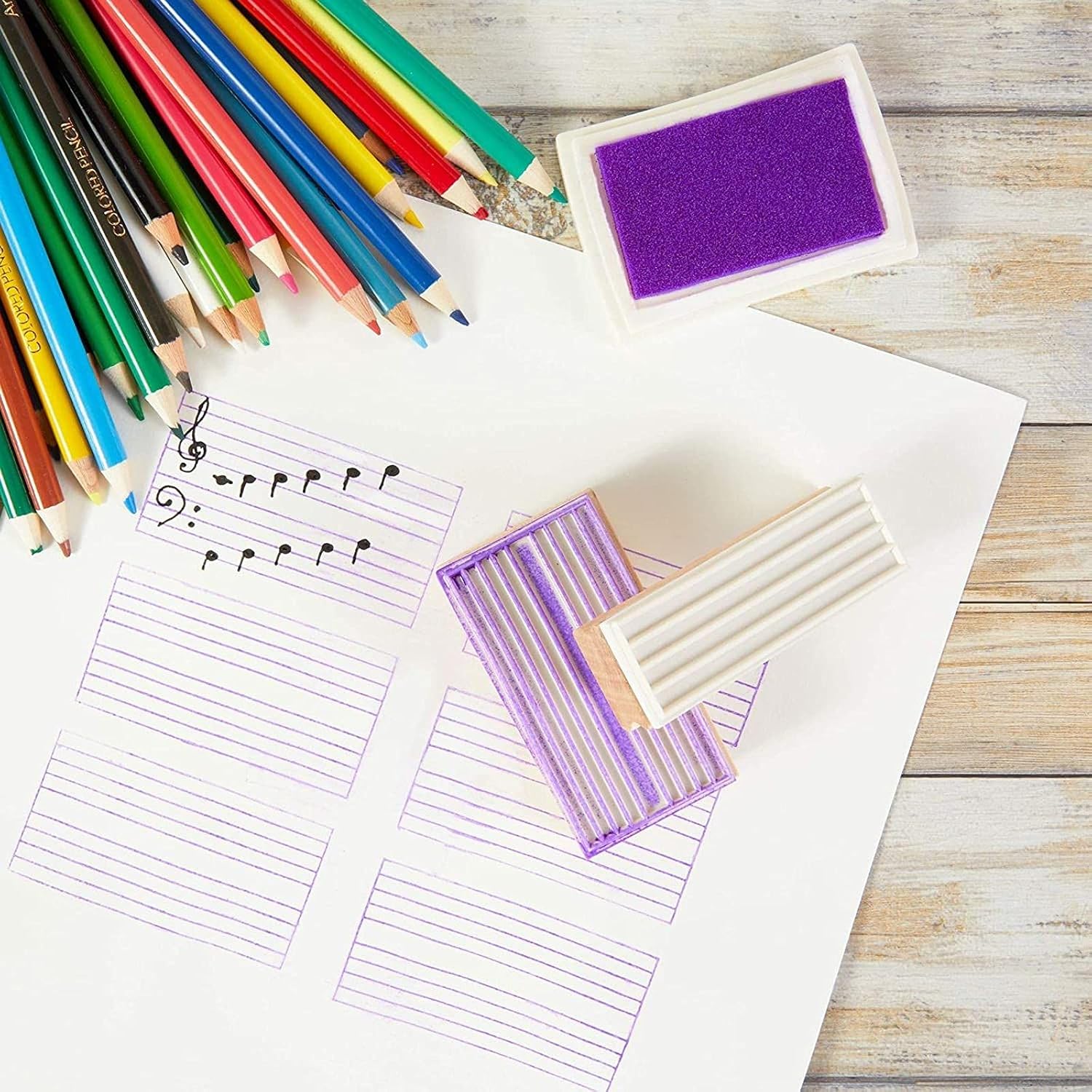 Music Staff Rubber Stamps for Teachers, Music Students, Crafts (4 ...