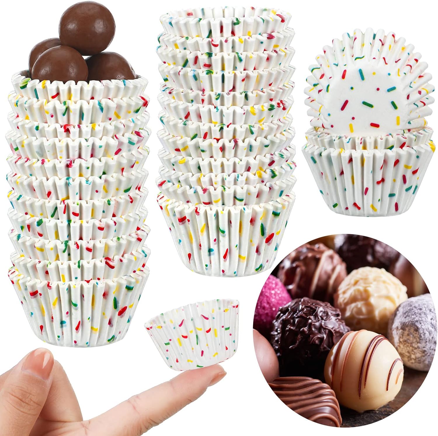 Amazon.com: Funtery 600 Count Icing Design Mini Cupcake Liner Baking ...