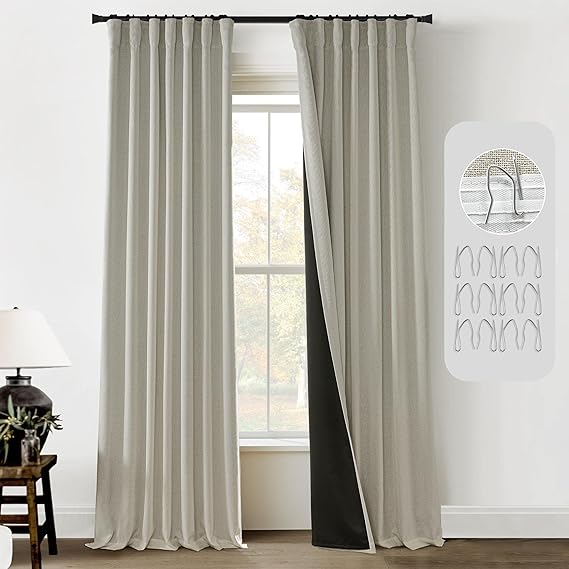 Amazon.com: Heavy Duty Insulated Thermal Curtains for Winter,Thick ...